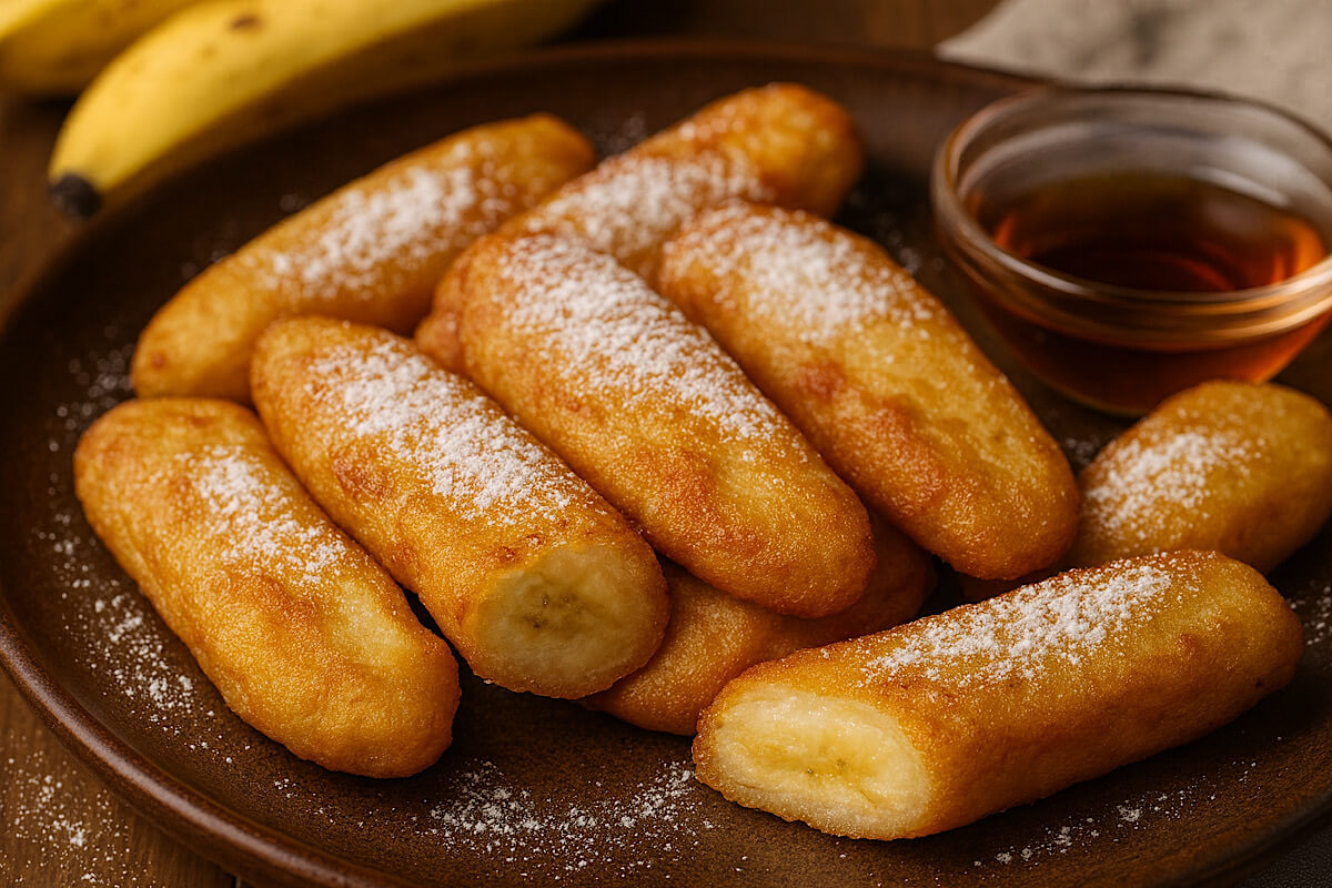 Banane fritte in friggitrice ad aria: il dolce veloce, croccante fuori ...